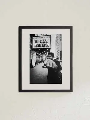 SONIC EDITIONS Framed 1968 Ali On Broadway Print, 40" X 50 - Black