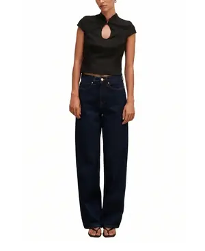 EVER NEW Ayla Keyhole Linen Top