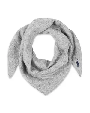 Polo Ralph Lauren Cable Knit Wool & Cashmere Triangle Scarf - Soft Grey