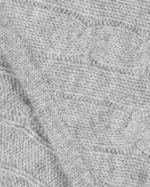 Polo Ralph Lauren Cable Knit Wool & Cashmere Triangle Scarf - Soft Grey