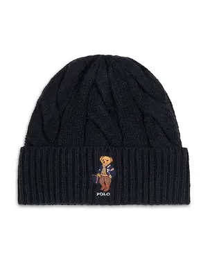 Polo Ralph Lauren Bear Cable Knit Beanie - Navy