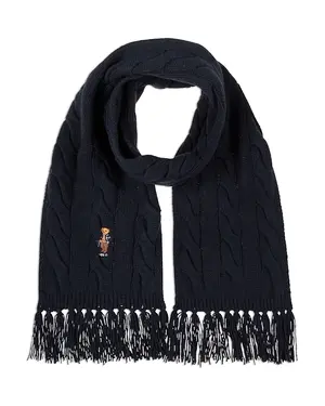 Polo Ralph Lauren Bear Cable Knit Scarf - Navy
