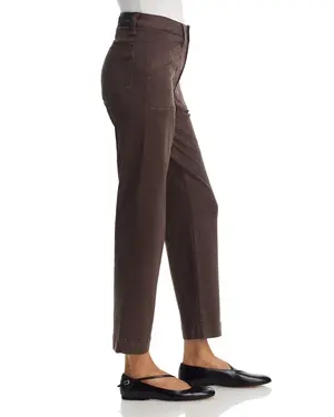Paige Quincy High Rise Ankle Straight Jeans - Rich Chocolate