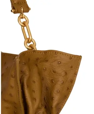 Balmain Medium Anthem Bag In Embossed Calfskin - Brown