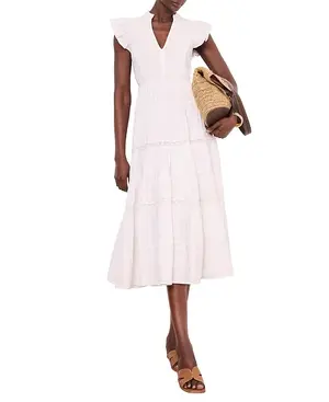 Mint Velvet Cotton Cheesecloth Tiered Maxi Dress - Ivory