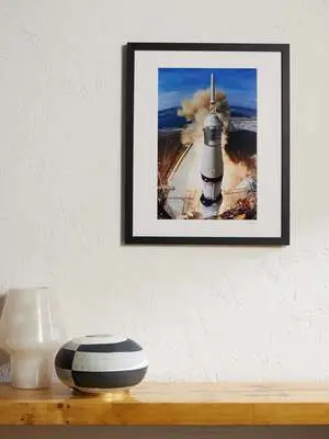 SONIC EDITIONS Framed 1969 Launch Of Apollo 11 Print, 40" X 50