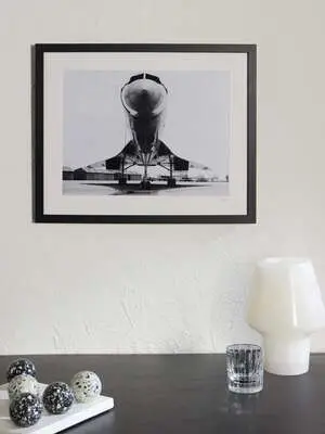 SONIC EDITIONS Framed 1967 Concorde '67 Print, 50" X 40 - Black