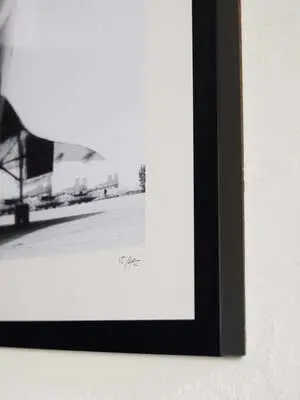 SONIC EDITIONS Framed 1967 Concorde '67 Print, 50" X 40 - Black