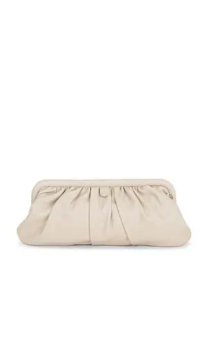 OLGA BERG Olga Berg Catherine Gathered Clutch In Cream.