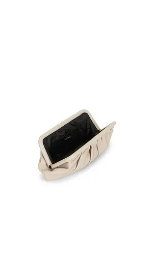 OLGA BERG Catherine Gathered Clutch In Cream