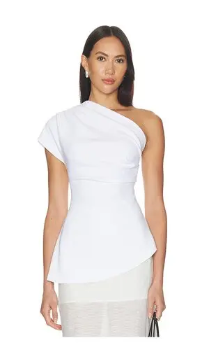THE GARMENT Glam Asymmetric Tee In Ivory - Ecru