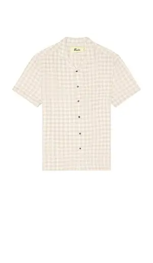 DUVIN DESIGN Textured Cotton Button Up Shirt In Brown