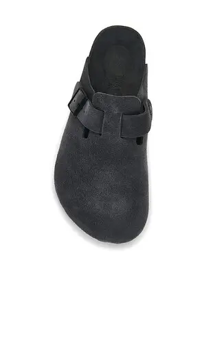 BIRKENSTOCK Boston Exquisite Suede Clogs - Charcoal