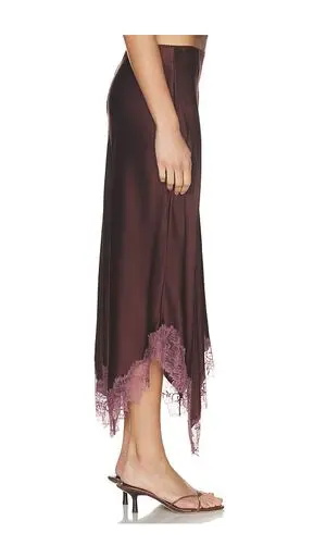 Sablyn Paneled Bias Skirt With Lace - Cinnabar Multi