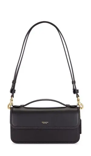 COACH Refined Calf Leather New York Elora Top Handle Crossbody Bag - Black