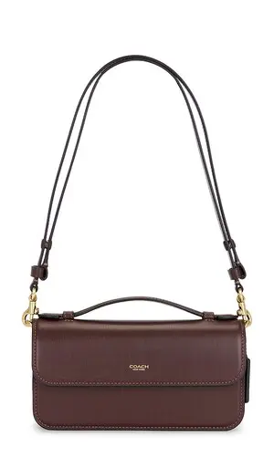 COACH Refined Calf Leather New York Elora Top Handle Crossbody Bag In Brown - Maple