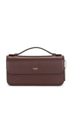 COACH Refined Calf Leather Elora Top Handle Crossbody Bag - Maple