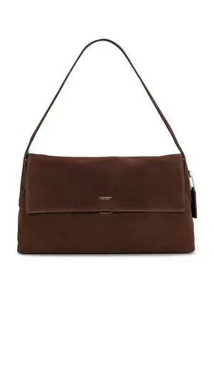 COACH Suede Chelsea Shoulder Bag - Dark Chocolate
