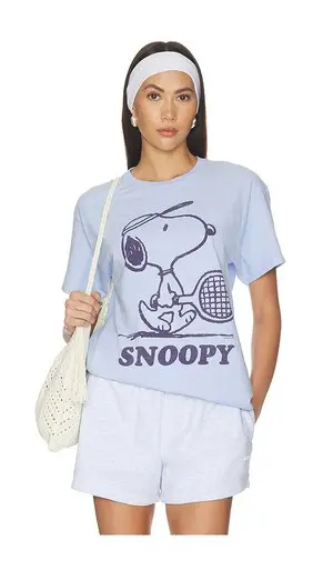Junk Food Snoopy Tennis Tee In Baby Blue