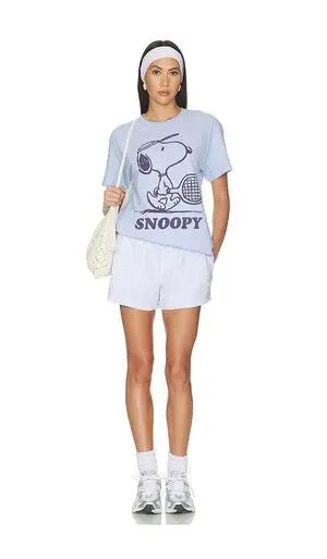 Junk Food Snoopy Tennis Tee In Baby Blue