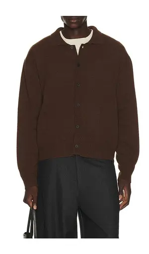 LE17SEPTEMBRE Alpaca Blend Shirt Cardigan - Brown