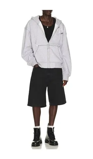 True Religion Buddha Face Big T Boxy Zip Up Hoodie