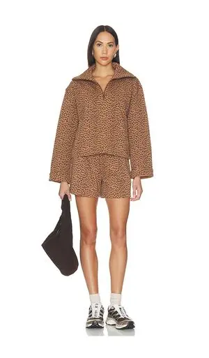 The Upside Javan Jones Quarter Zip Sweater In Brown