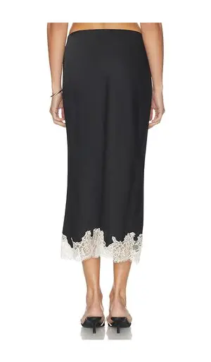Astr The Label Lace Trimmed Midi Skirt