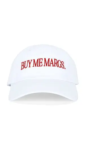 MOTEL MARGARITA Buy Me Margs Embroidered Baseball Cap - White