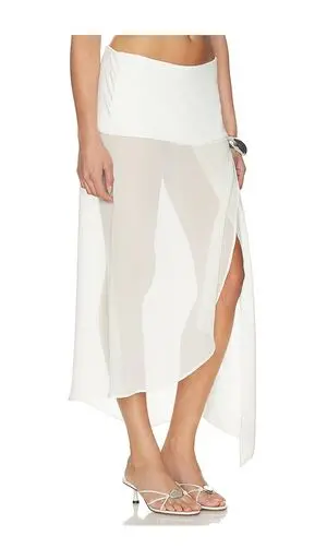BY.DYLN Sheer Maxi Skirt - Ivory