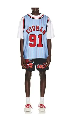 Mitchell & Ness Nba Dennis Rodman Best In Class Short Sleeve Jersey In Blue