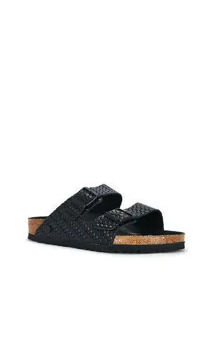 BIRKENSTOCK Arizona Woven Embossed Sandals - Black