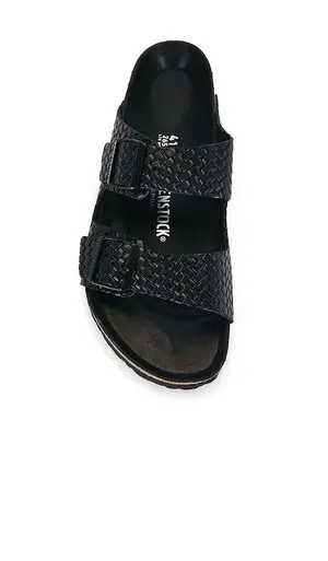 BIRKENSTOCK Arizona Woven Embossed Sandals - Black