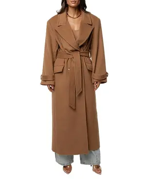 JLUXLABEL Empire Longline Coat - Camel