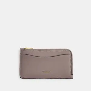 COACH OUTLET New York Zip Card Case In Colorblock - Brass/ash