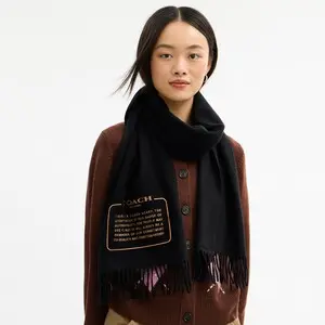 COACH OUTLET Embroidered Patch Cashmere Muffler