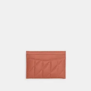 COACH OUTLET Essential Card Case With Pillow Quilting - Brass/dark Peach
