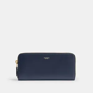 COACH OUTLET New York Slim Accordion Zip Wallet - Brass/navy