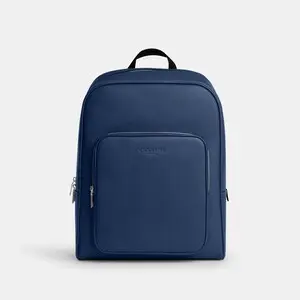COACH OUTLET Aiden Backpack In Crossgrain Leather - Silver/deep Blue