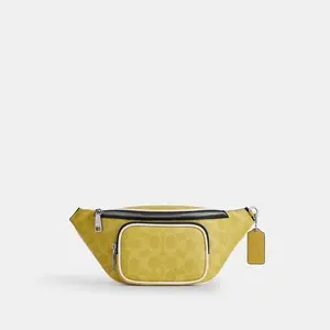 COACH OUTLET Travis Belt Bag 30 In Signature Canvas - Silver/light Citron