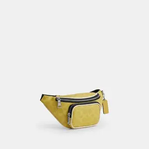 COACH OUTLET Travis Belt Bag 30 In Signature Canvas - Silver/light Citron