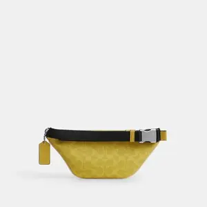 COACH OUTLET Travis Belt Bag 30 In Signature Canvas - Silver/light Citron