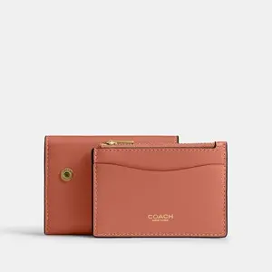 COACH OUTLET Essential Card Holder Wallet - Brass/dark Peach