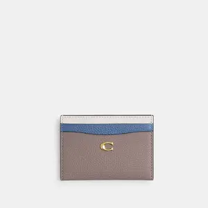 COACH OUTLET Essential Card Case In Colorblock - Brass/ash