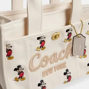 COACH OUTLET Disney X Coach Cargo Tote Bag 26 With Mickey Mouse - Brass/ivory