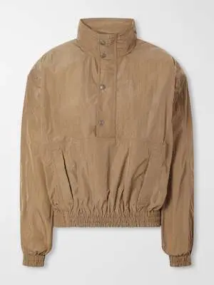 Saint Laurent Cropped Shell Jacket With Logo Embroidery