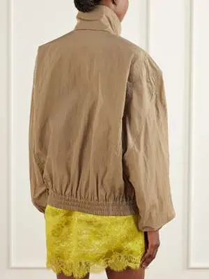 Saint Laurent Cropped Shell Jacket With Logo Embroidery