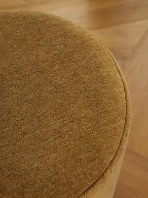 SIX THE RESIDENCE Gingerbread Mohair-velvet Wood Pouf