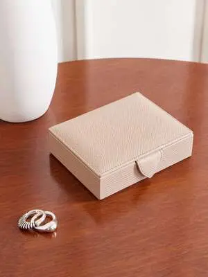 Smythson Panama Textured-leather Jewelry Box
