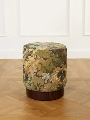 SIX THE RESIDENCE Tapestry-jacquard And Wood Pouf - Multi